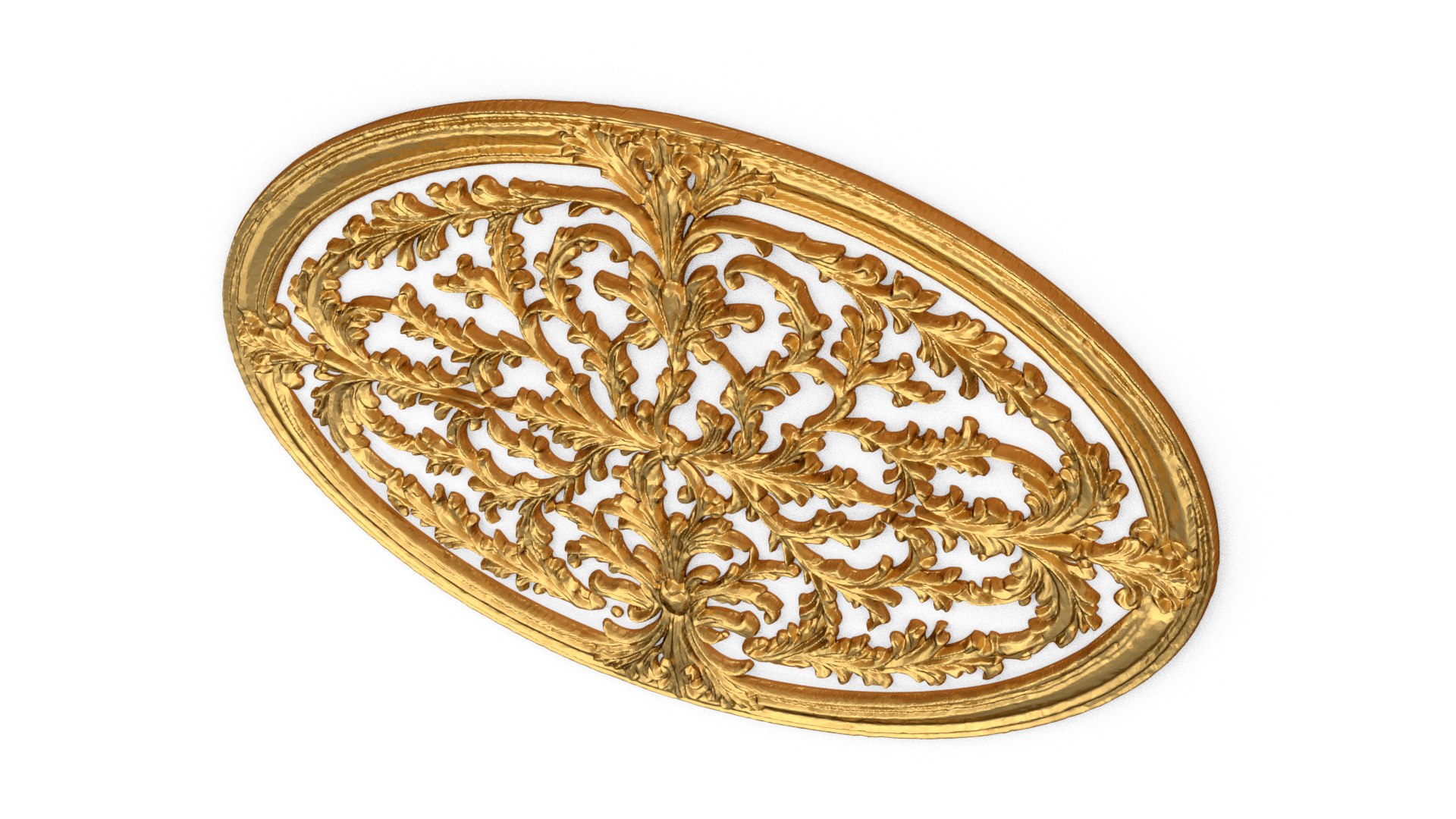 Classic Oval Carved Decor Ornament 17 Model - TurboSquid 2329026