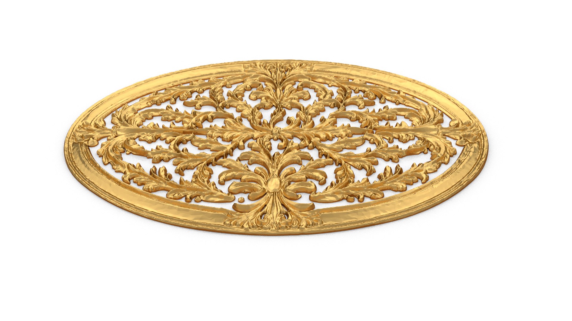 Classic Oval Carved Decor Ornament 17 Model - TurboSquid 2329026