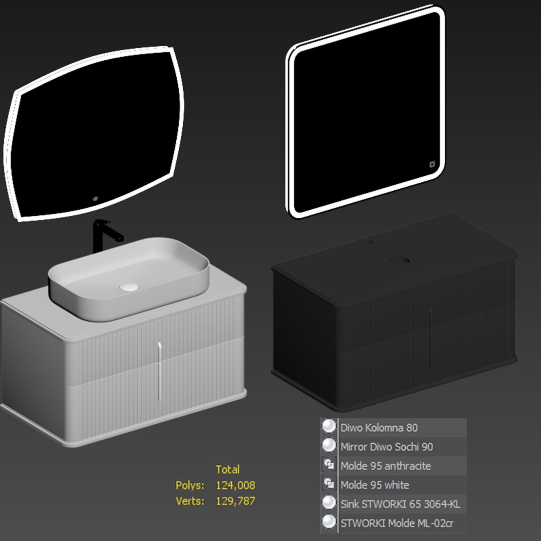 3D Stworki Molde 95 White-anthracite Model - TurboSquid 2192843