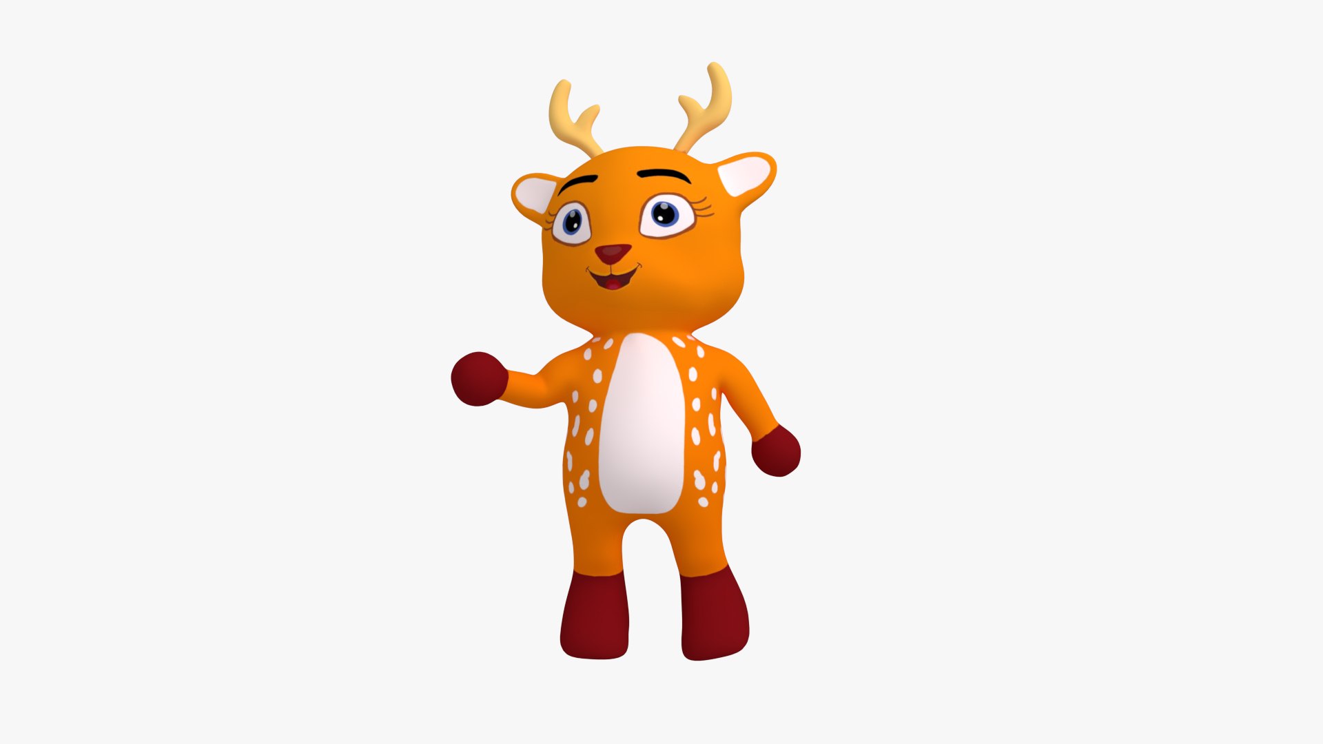 3D Model Cartoon Deer Animated - TurboSquid 2025489