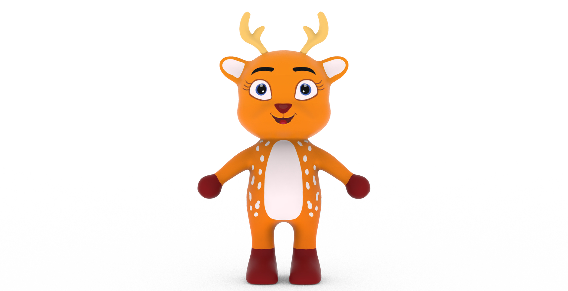 3D Model Cartoon Deer Animated - TurboSquid 2025489