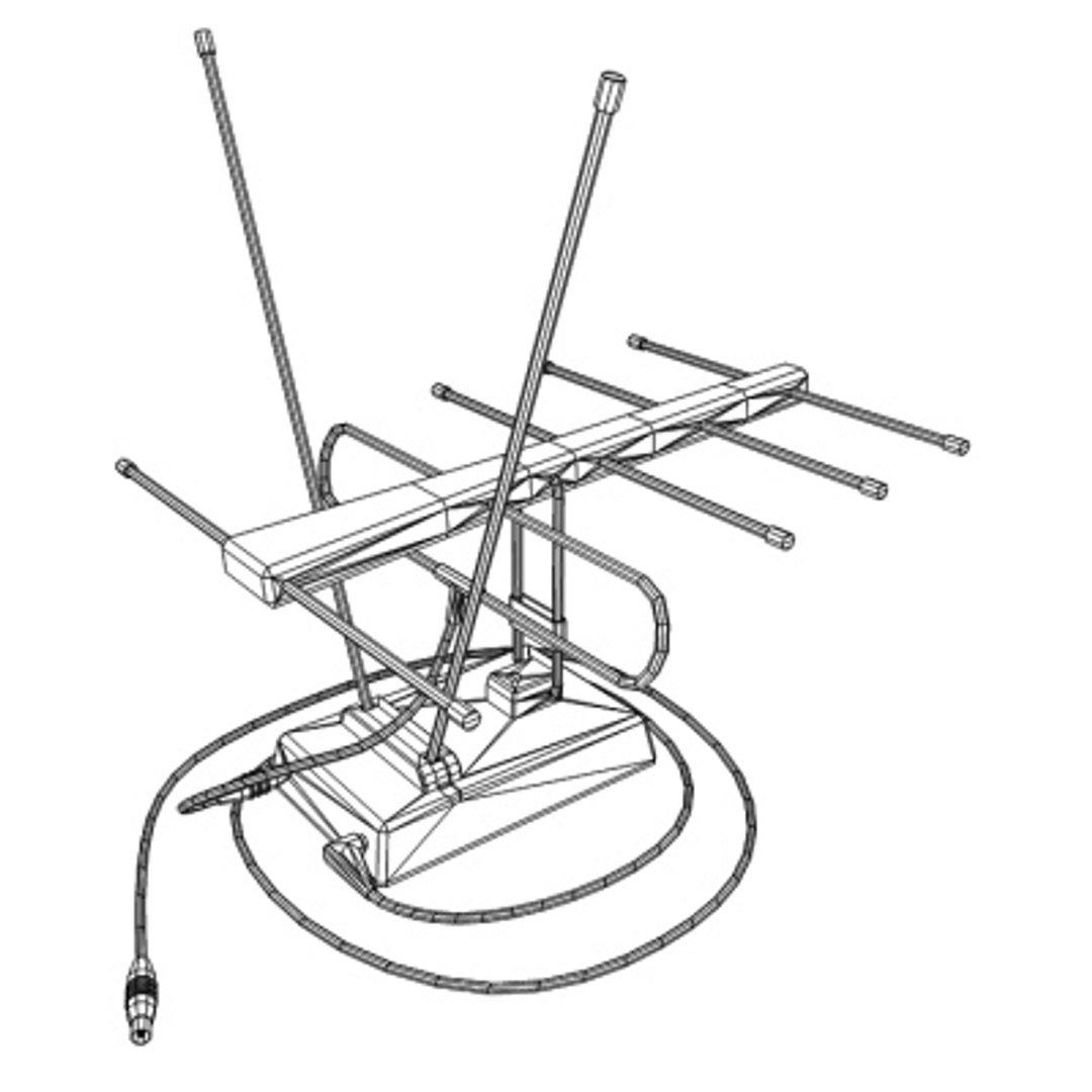 3d indoor tv antenna model