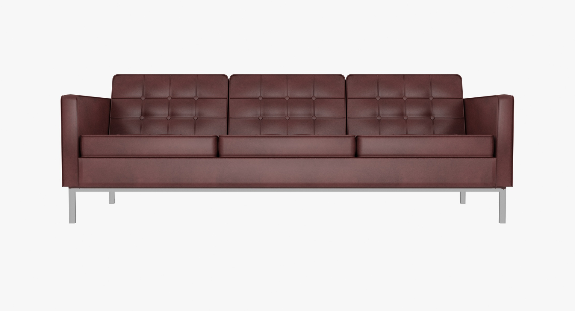 Knoll Florence Red Leather Three Seat Sofa 3D - TurboSquid 1994739