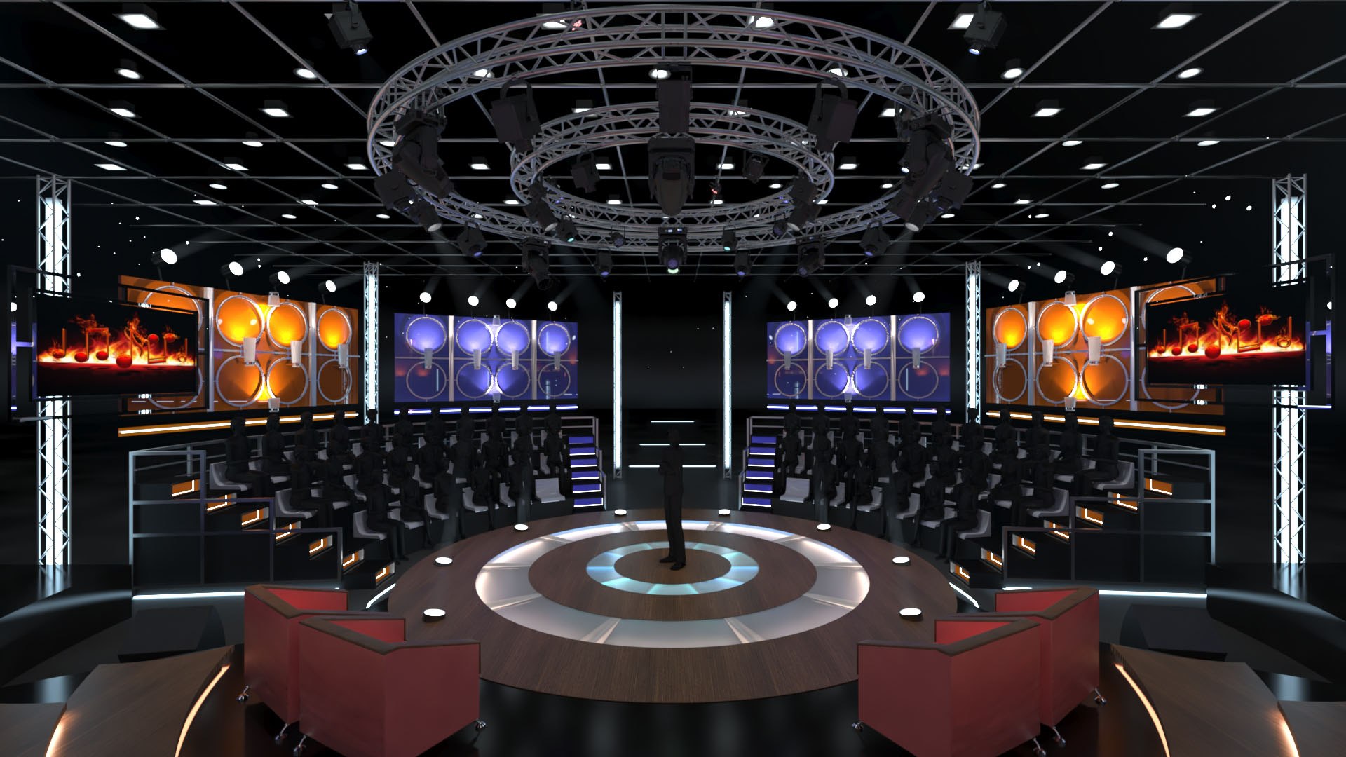 Virtual TV Studio Entertainment Set 3 3D Model - TurboSquid 1987902