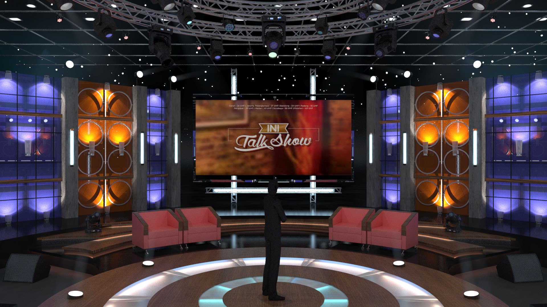 Virtual TV Studio Entertainment Set 3 3D Model - TurboSquid 1987902