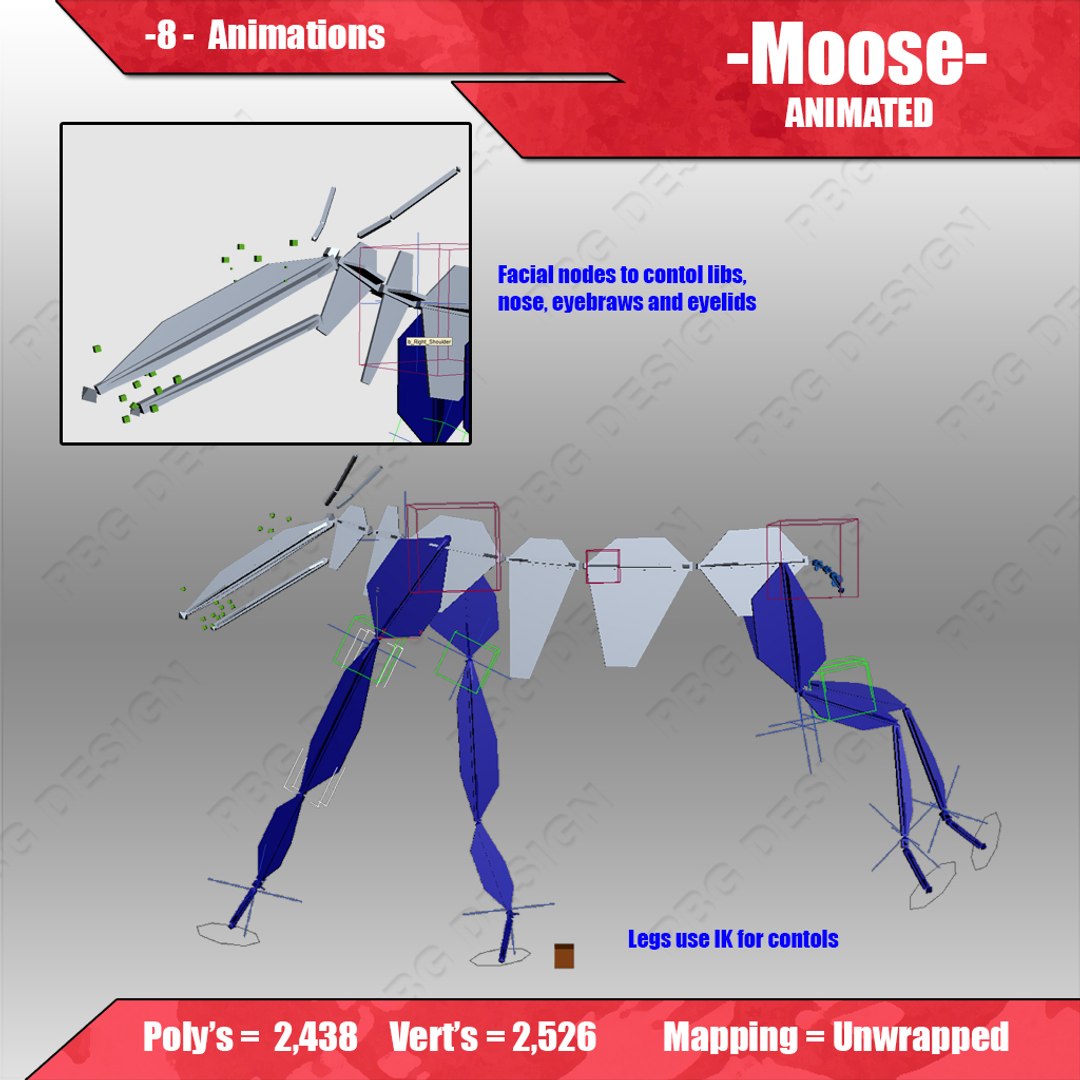 Female Moose Animations 3d Model