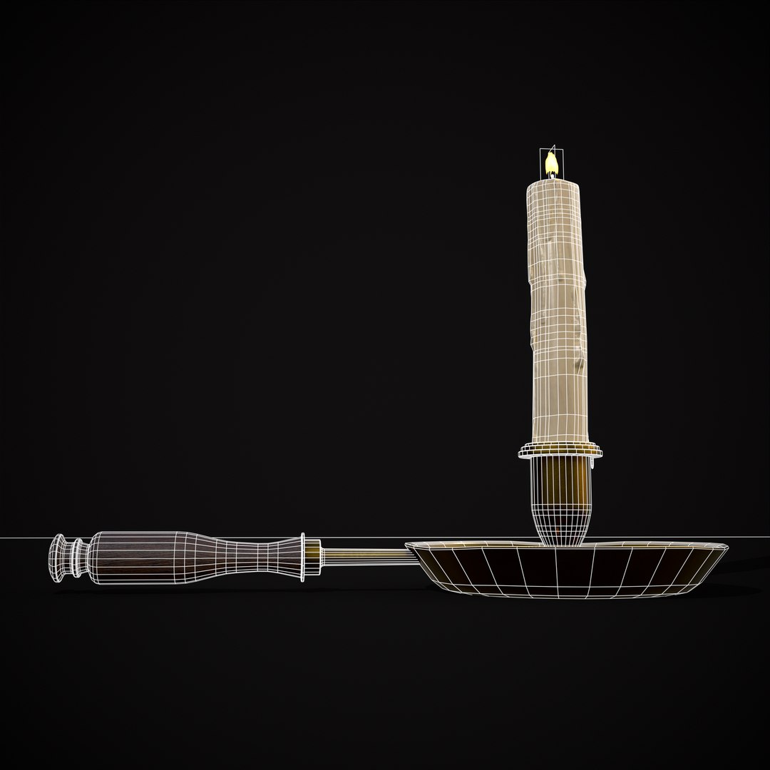 Wood Brass Chamberstick 3D - TurboSquid 2103874