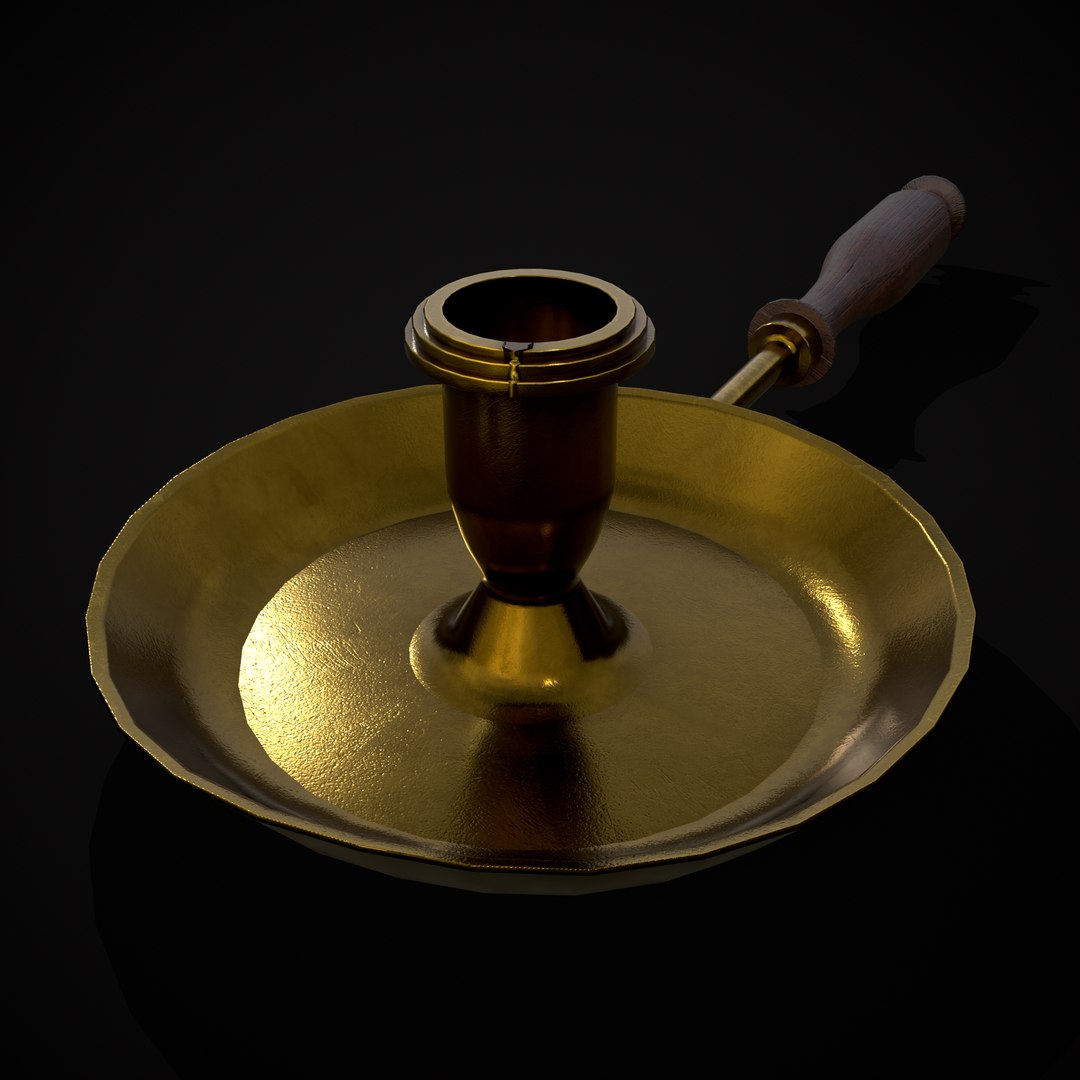 Wood Brass Chamberstick 3D - TurboSquid 2103874