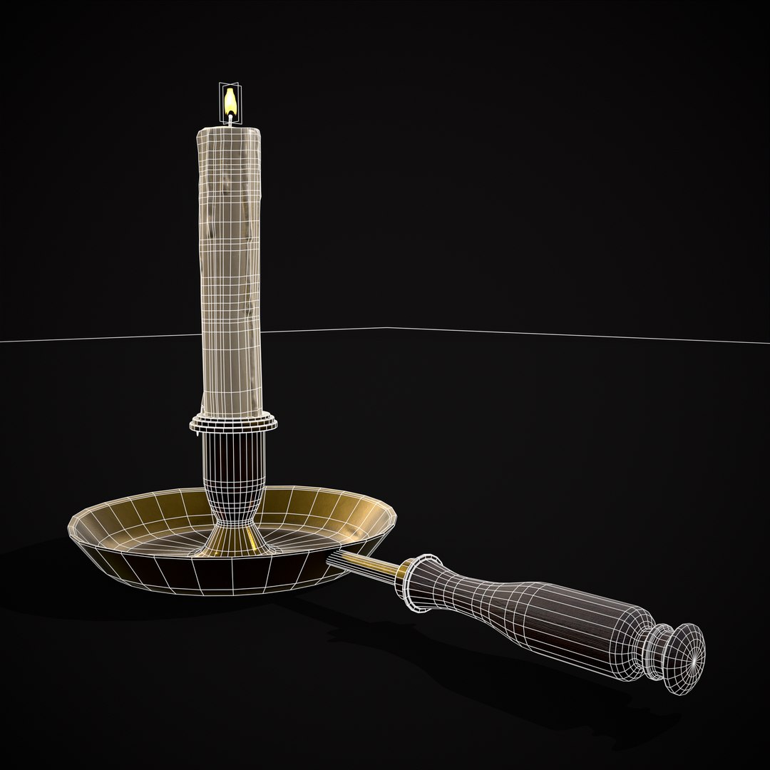 Wood Brass Chamberstick 3D - TurboSquid 2103874