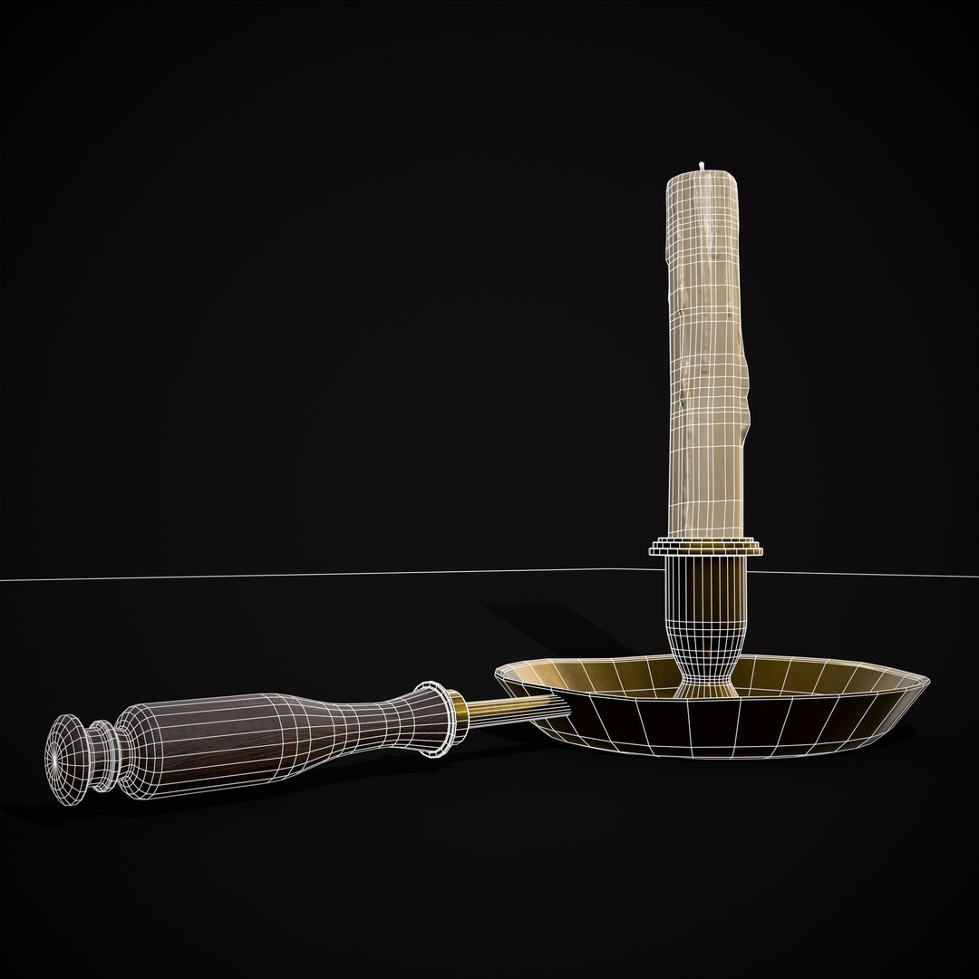 Wood Brass Chamberstick 3D - TurboSquid 2103874