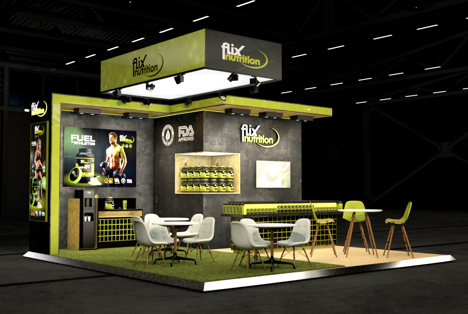 modèle 3D de stand de nutrition sportive - TurboSquid 1933268