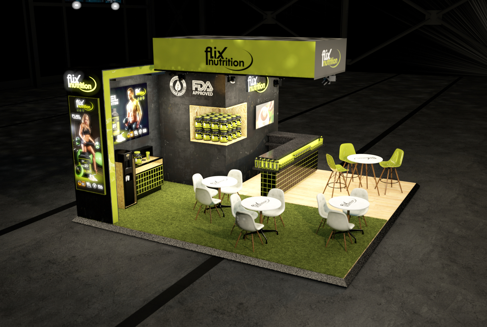 modèle 3D de stand de nutrition sportive - TurboSquid 1933268