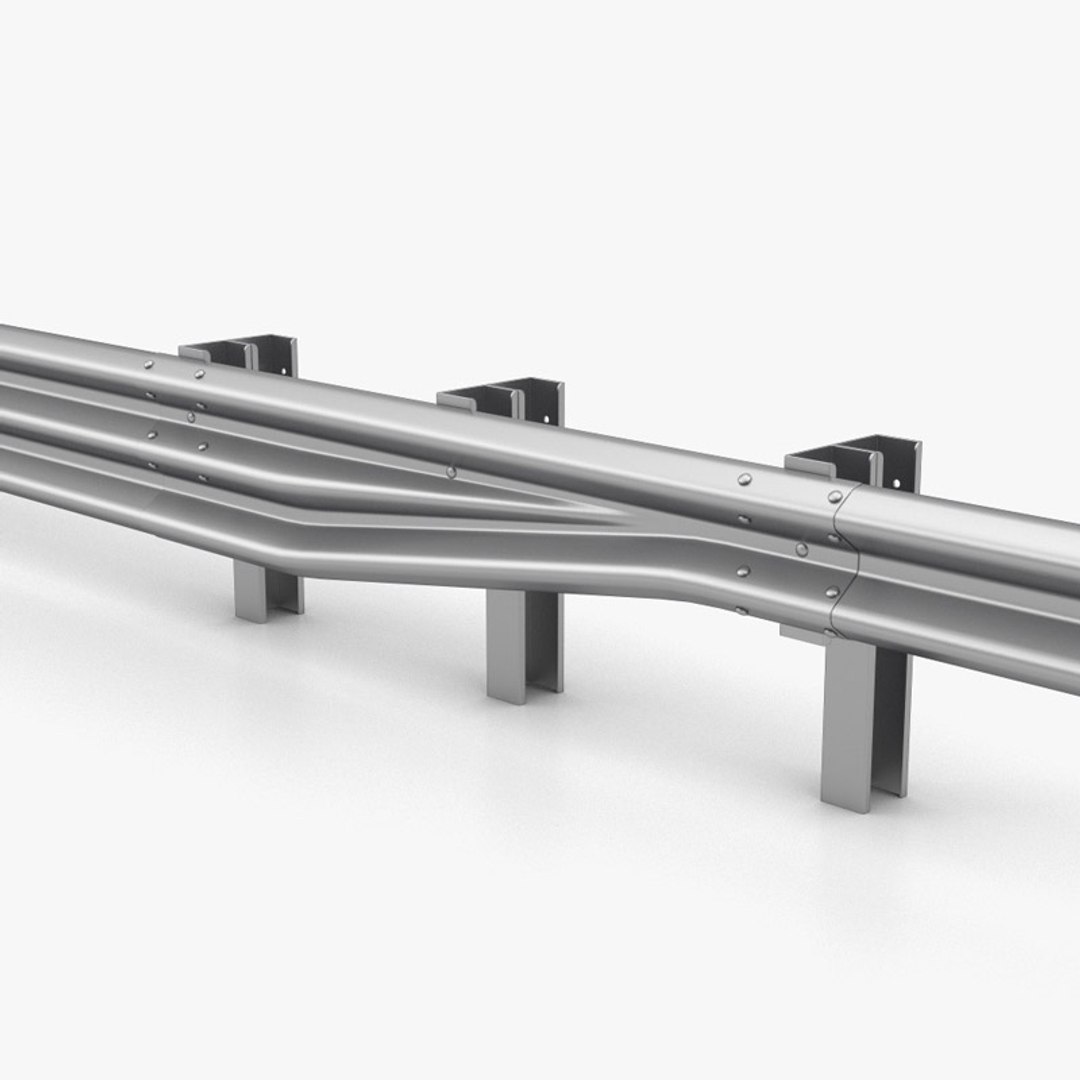 3D Thrie-Beam to W Beam Guardrail Barrier Transition - TurboSquid 1786766
