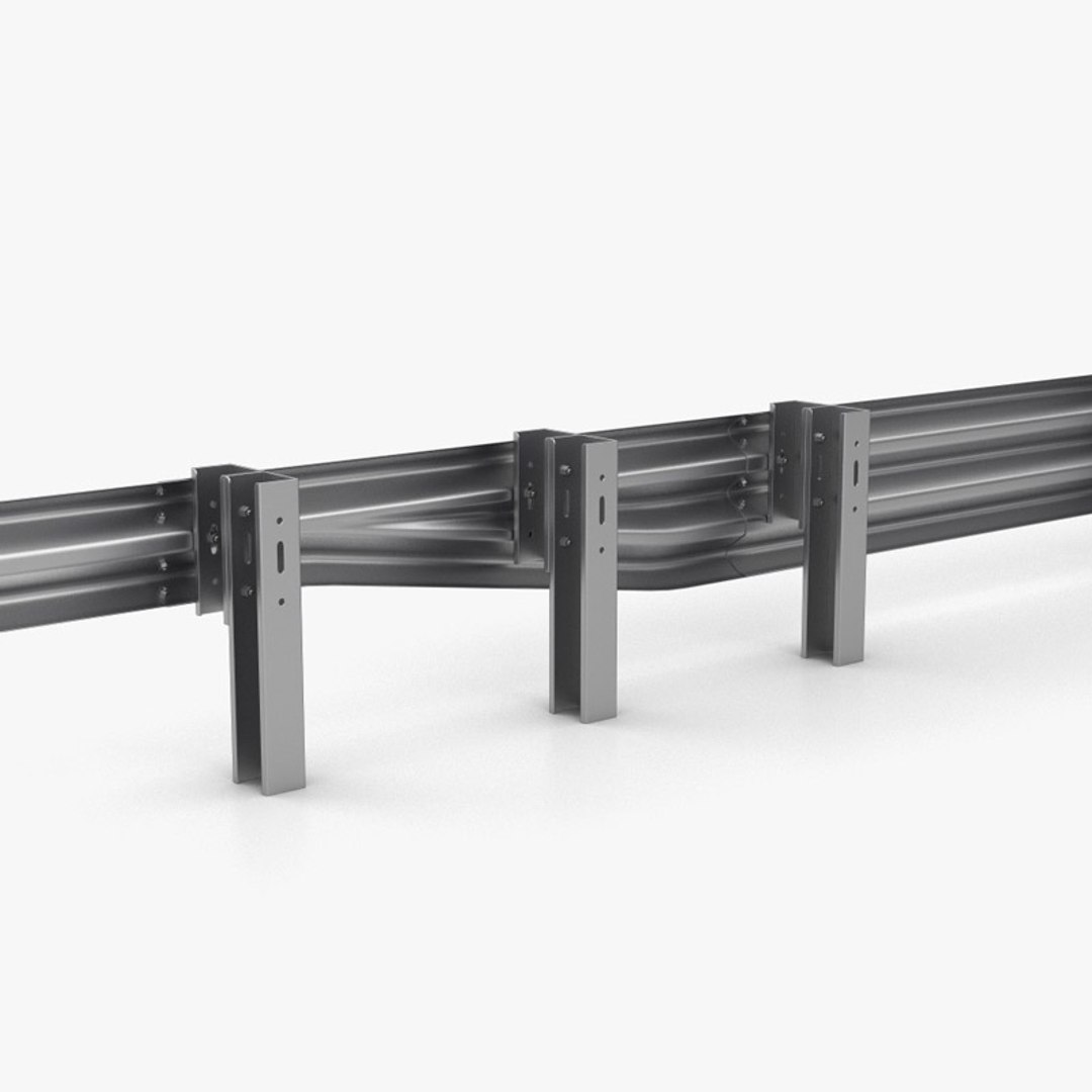 3D Thrie-Beam to W Beam Guardrail Barrier Transition - TurboSquid 1786766
