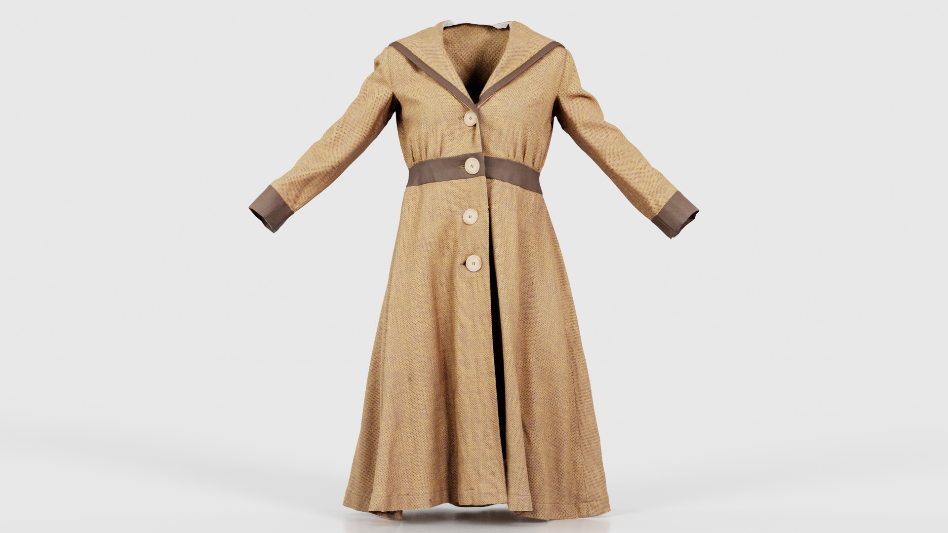 3D Straw Coat Closed Remastered Model - TurboSquid 2359922