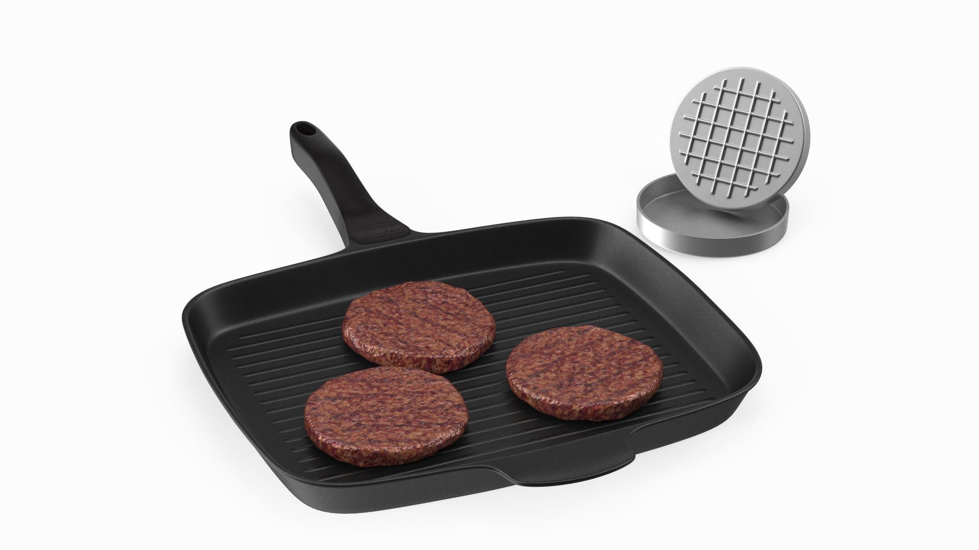 Burger Pan With Patty Press Model - TurboSquid 2321510
