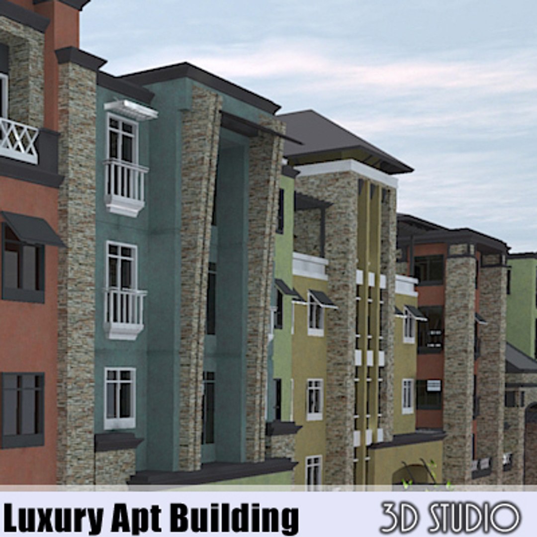 5 Story Luxury Apartment Building 3d Model