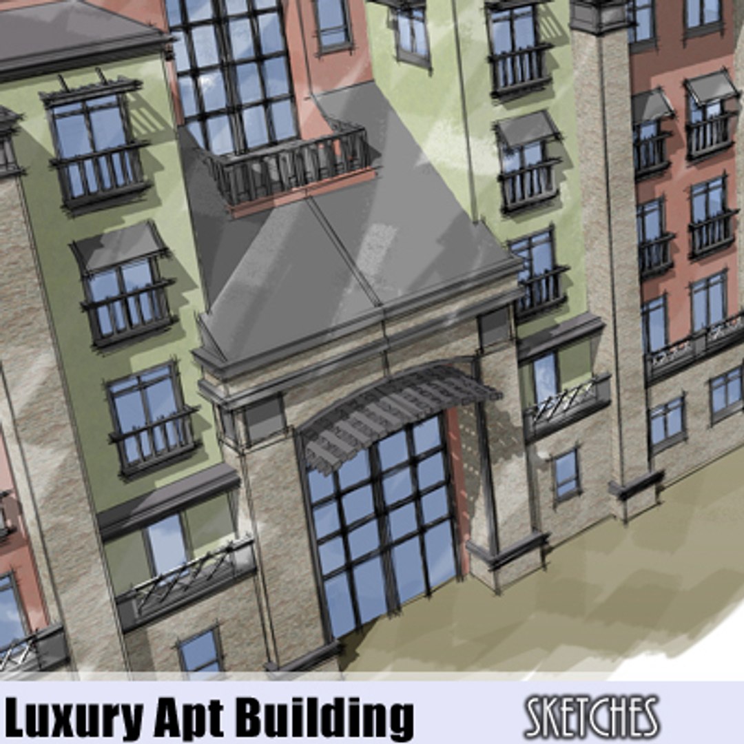 5 Story Luxury Apartment Building 3d Model