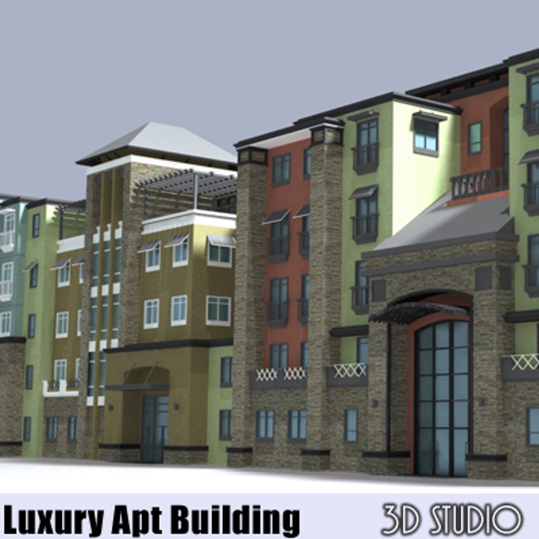 5 Story Luxury Apartment Building 3d Model