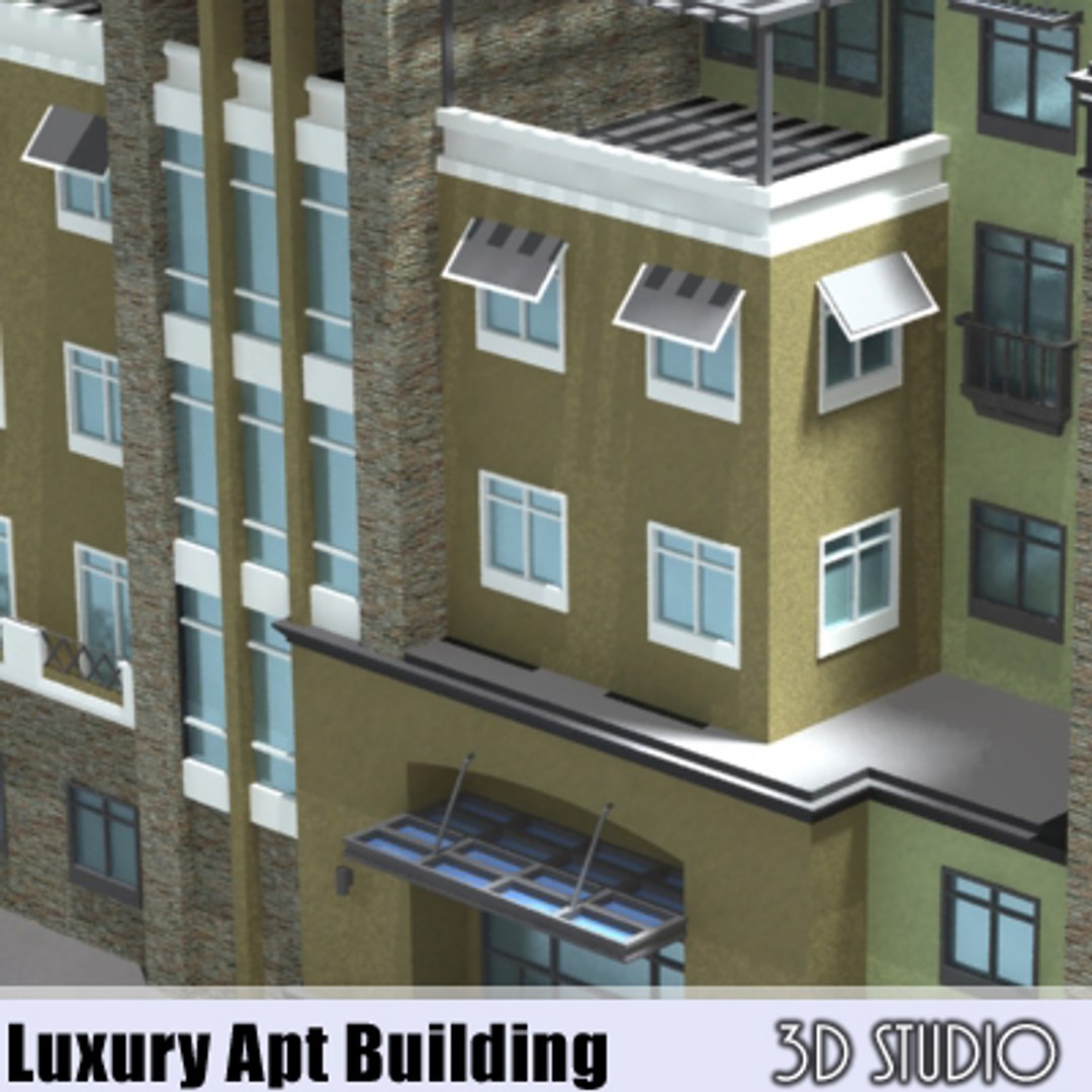 5 Story Luxury Apartment Building 3d Model