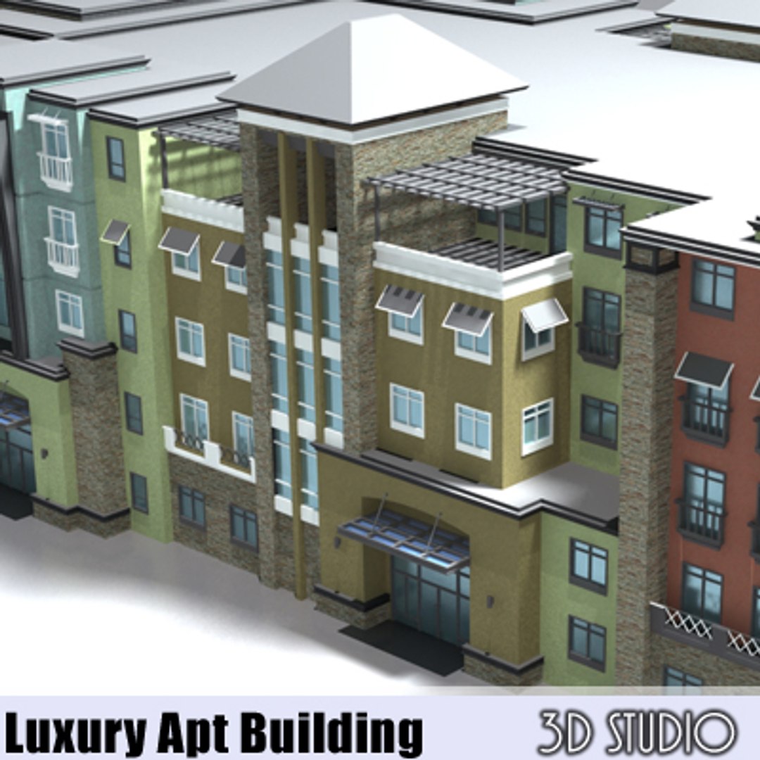 5 Story Luxury Apartment Building 3d Model