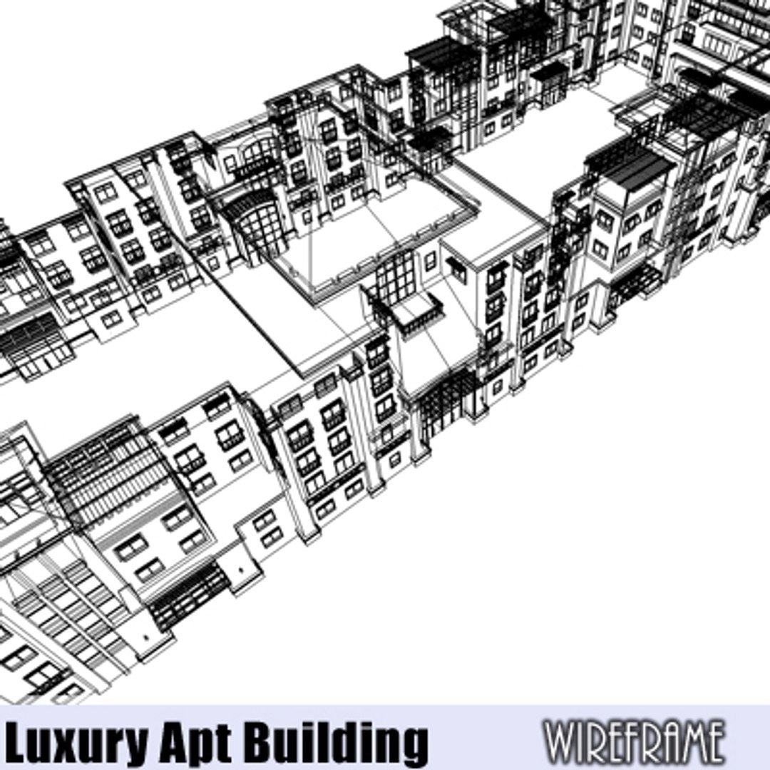 5 Story Luxury Apartment Building 3d Model
