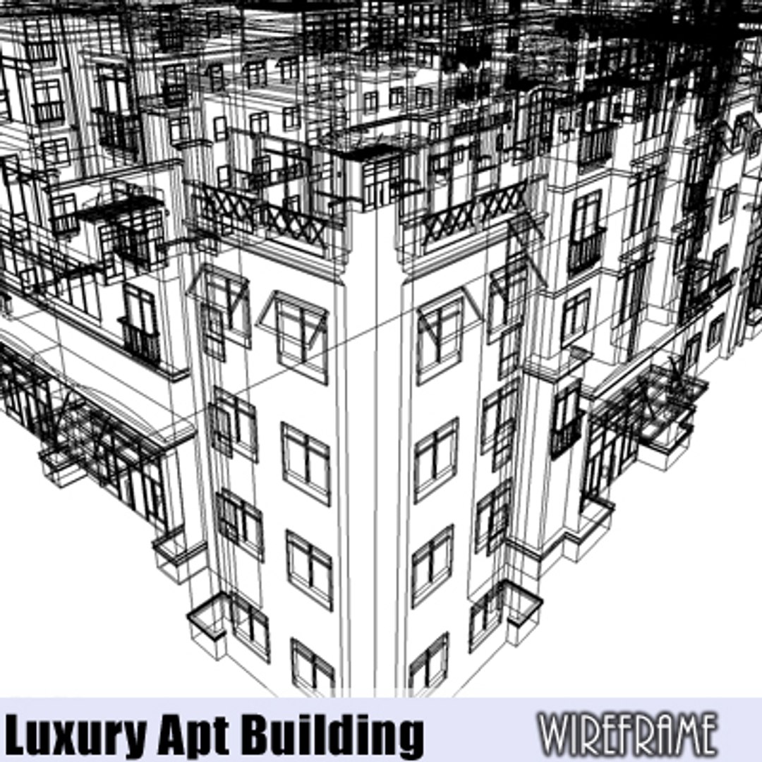 5 Story Luxury Apartment Building 3d Model