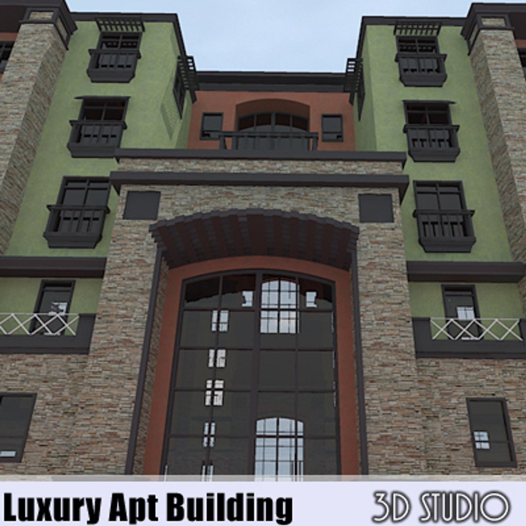 5 Story Luxury Apartment Building 3d Model