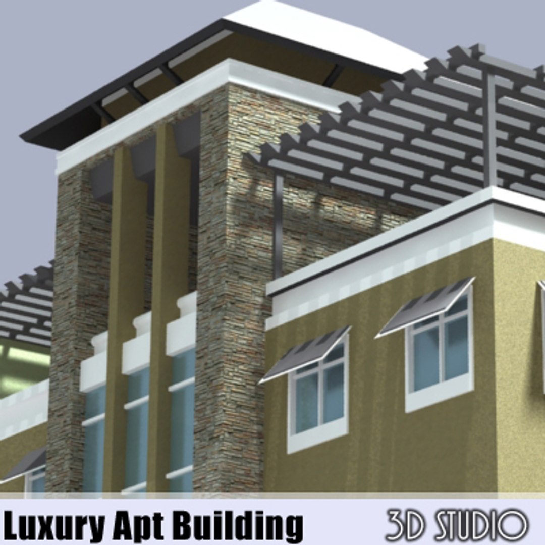 5 Story Luxury Apartment Building 3d Model