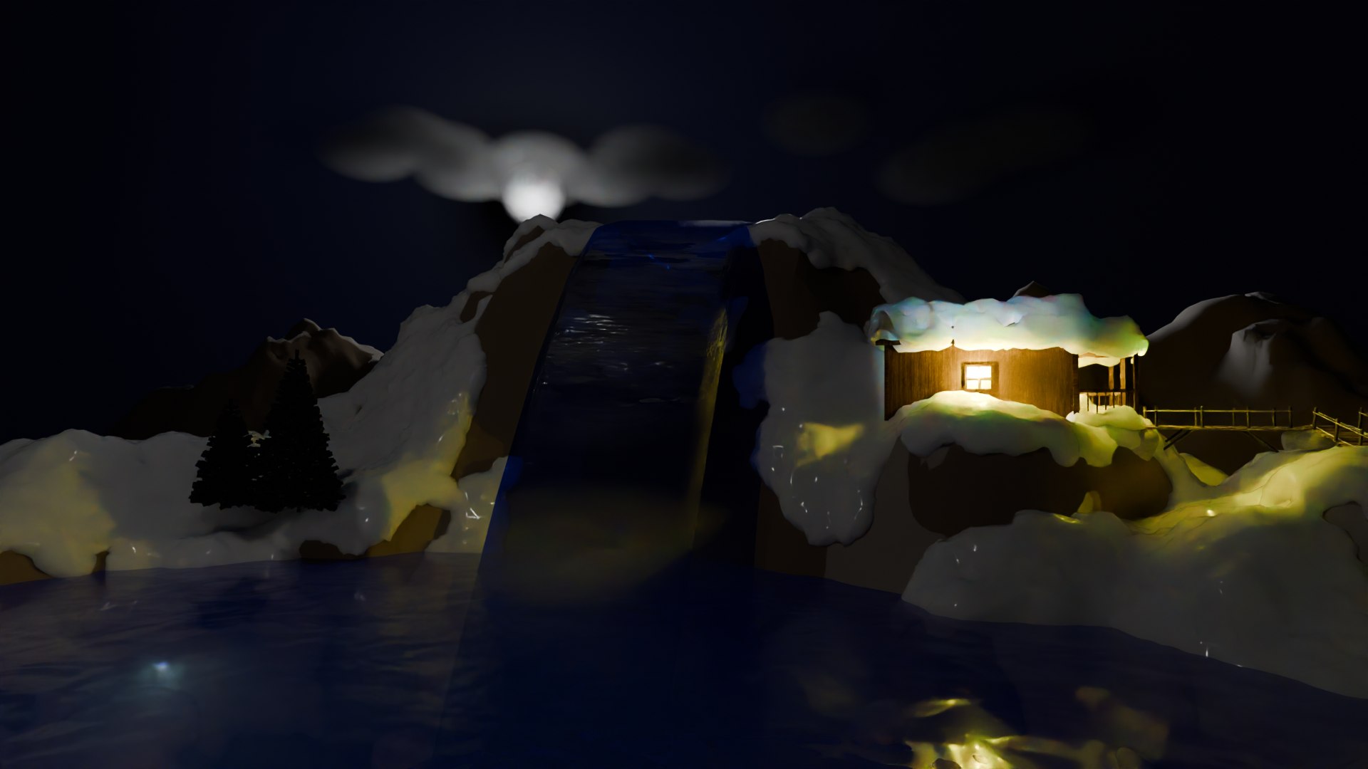 3D Winter Landscape Scene Model - TurboSquid 2237241