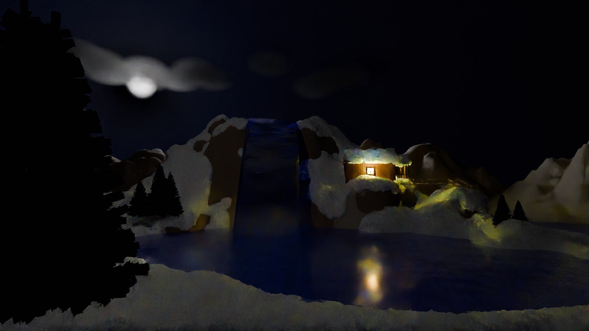 3D Winter Landscape Scene Model - TurboSquid 2237241