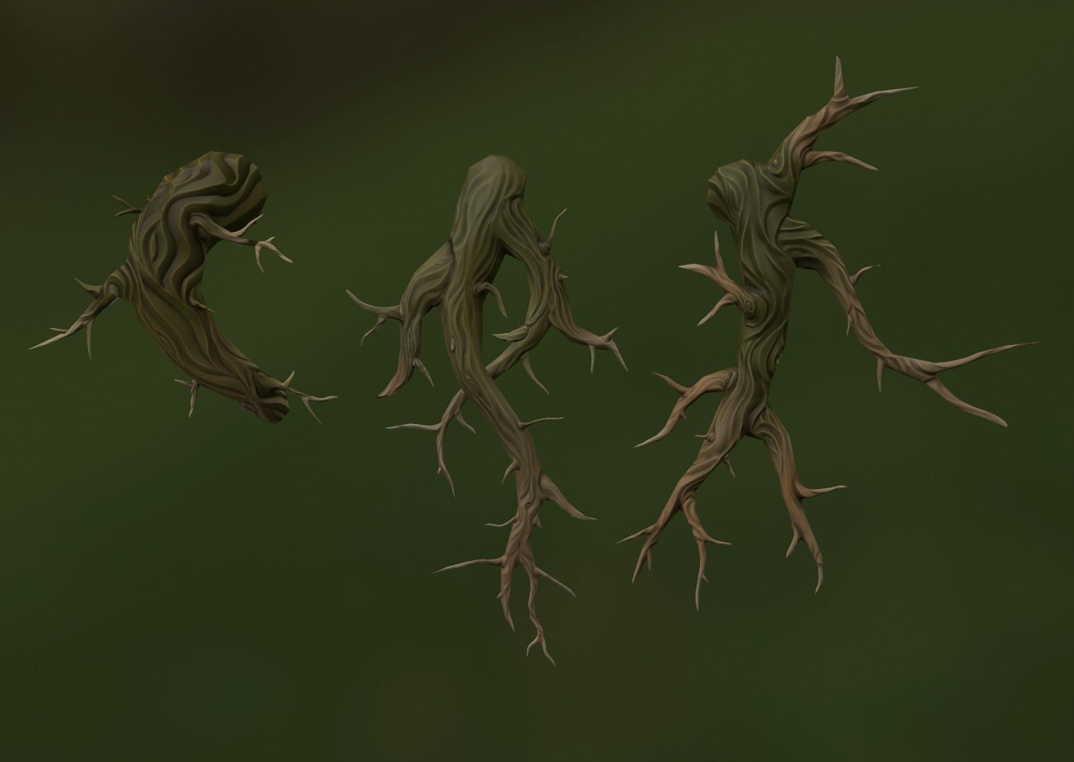 Cartoon Roots 3d Model