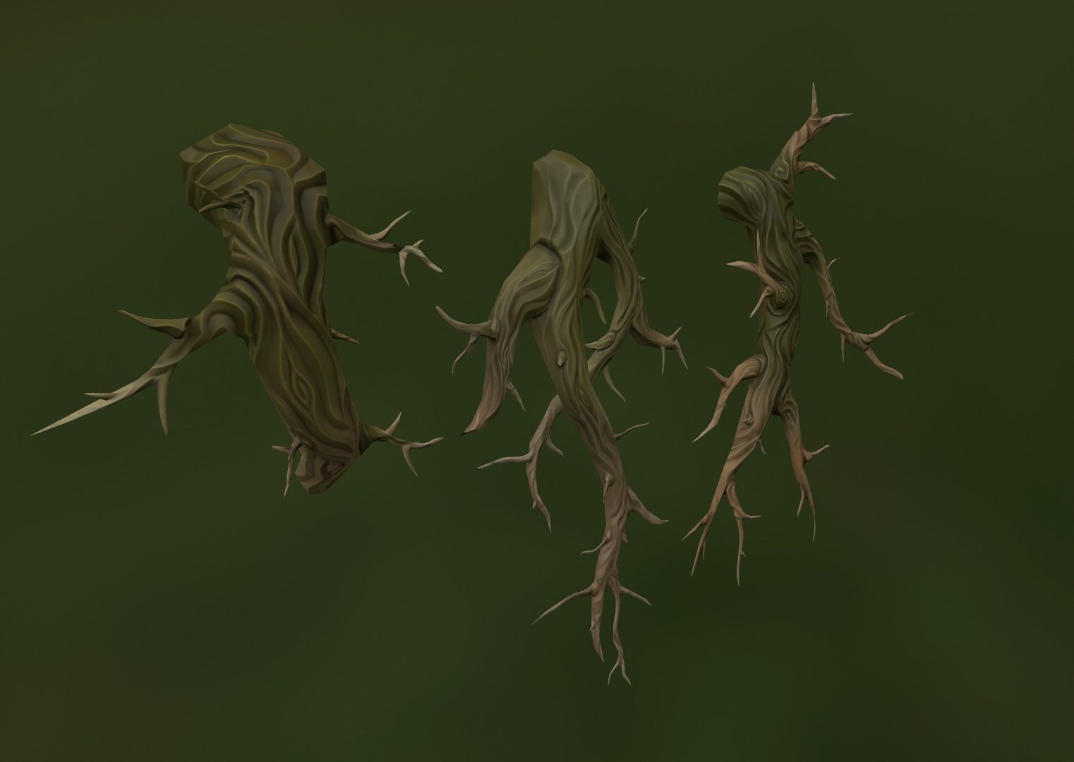 Cartoon Roots 3d Model