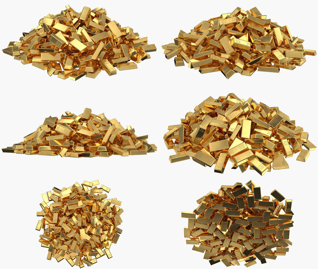 Gold Bar Collection model - TurboSquid 1868122