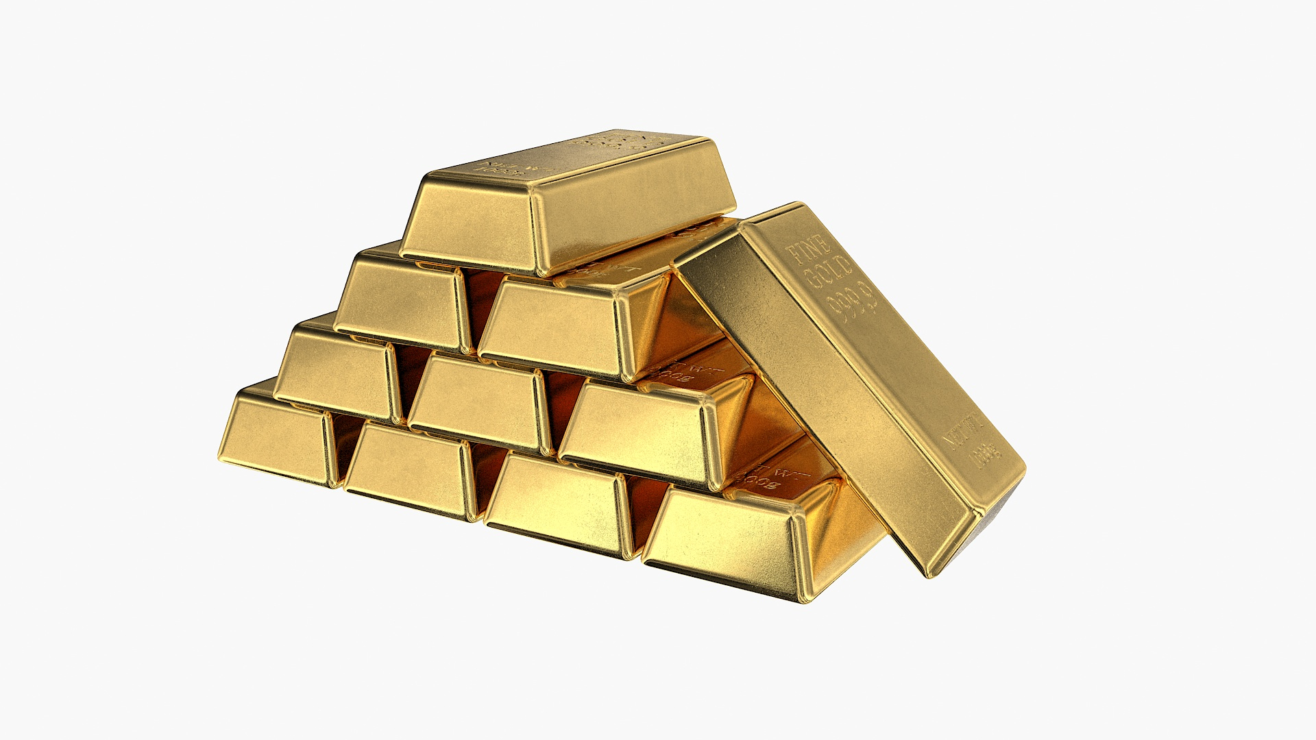 Gold Bar Collection Model - TurboSquid 1868122