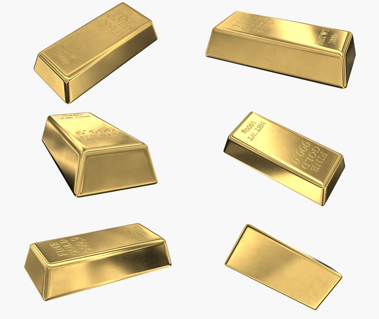Gold Bar Collection model - TurboSquid 1868122