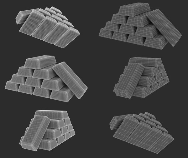 Gold Bar Collection model - TurboSquid 1868122