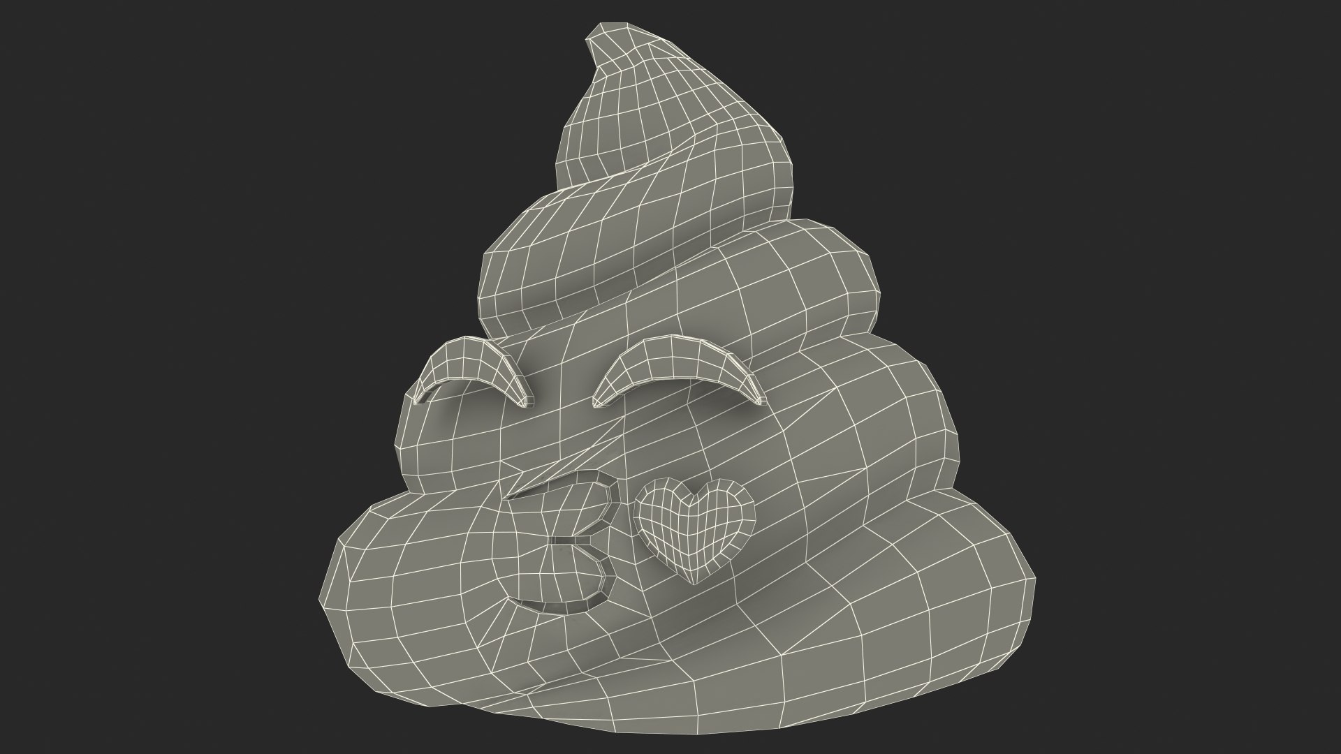 Kissing Face Poop Emoji Smile 3D Model - TurboSquid 1801266