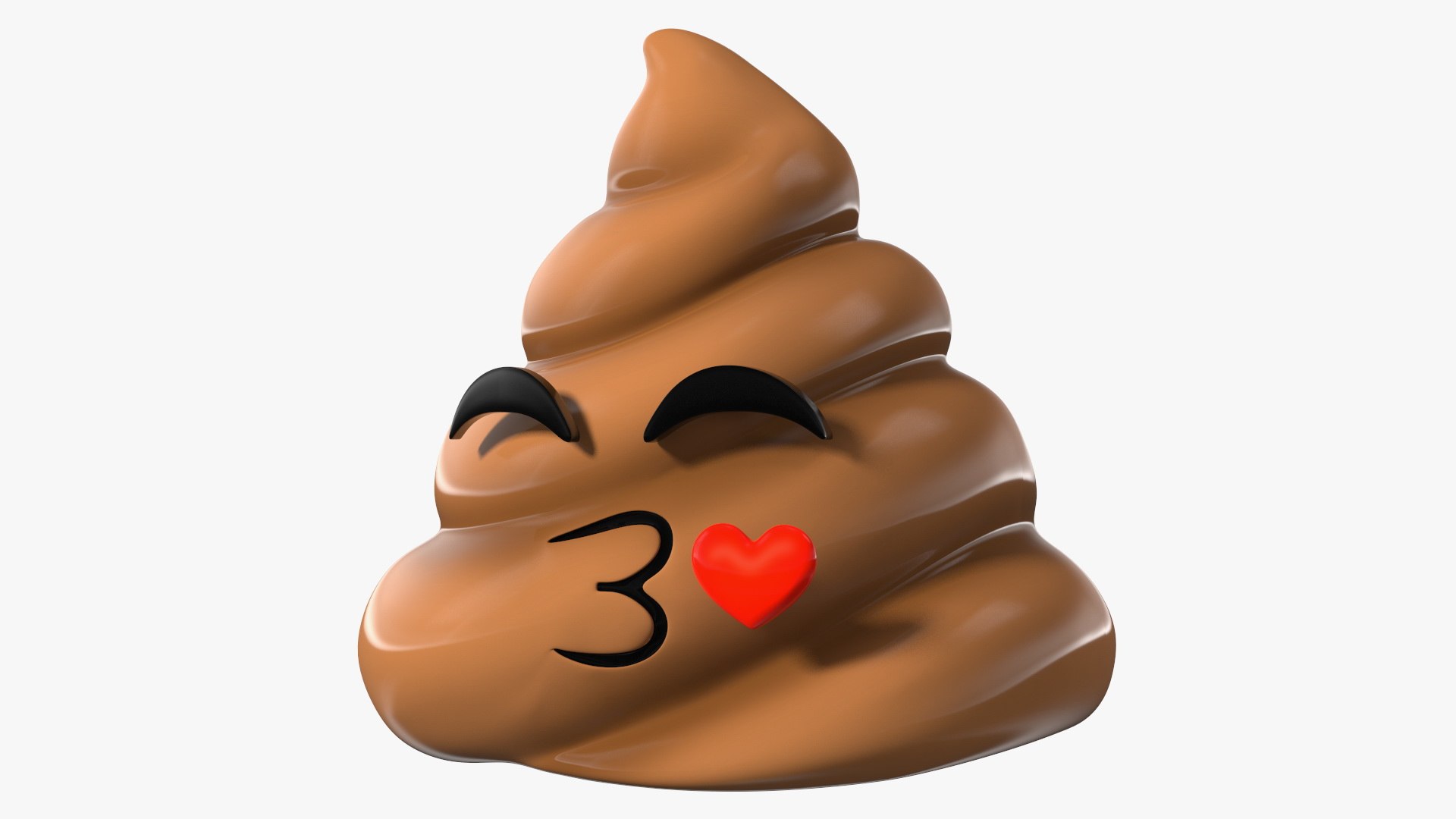 Kissing Face Poop Emoji Smile 3D Model - TurboSquid 1801266