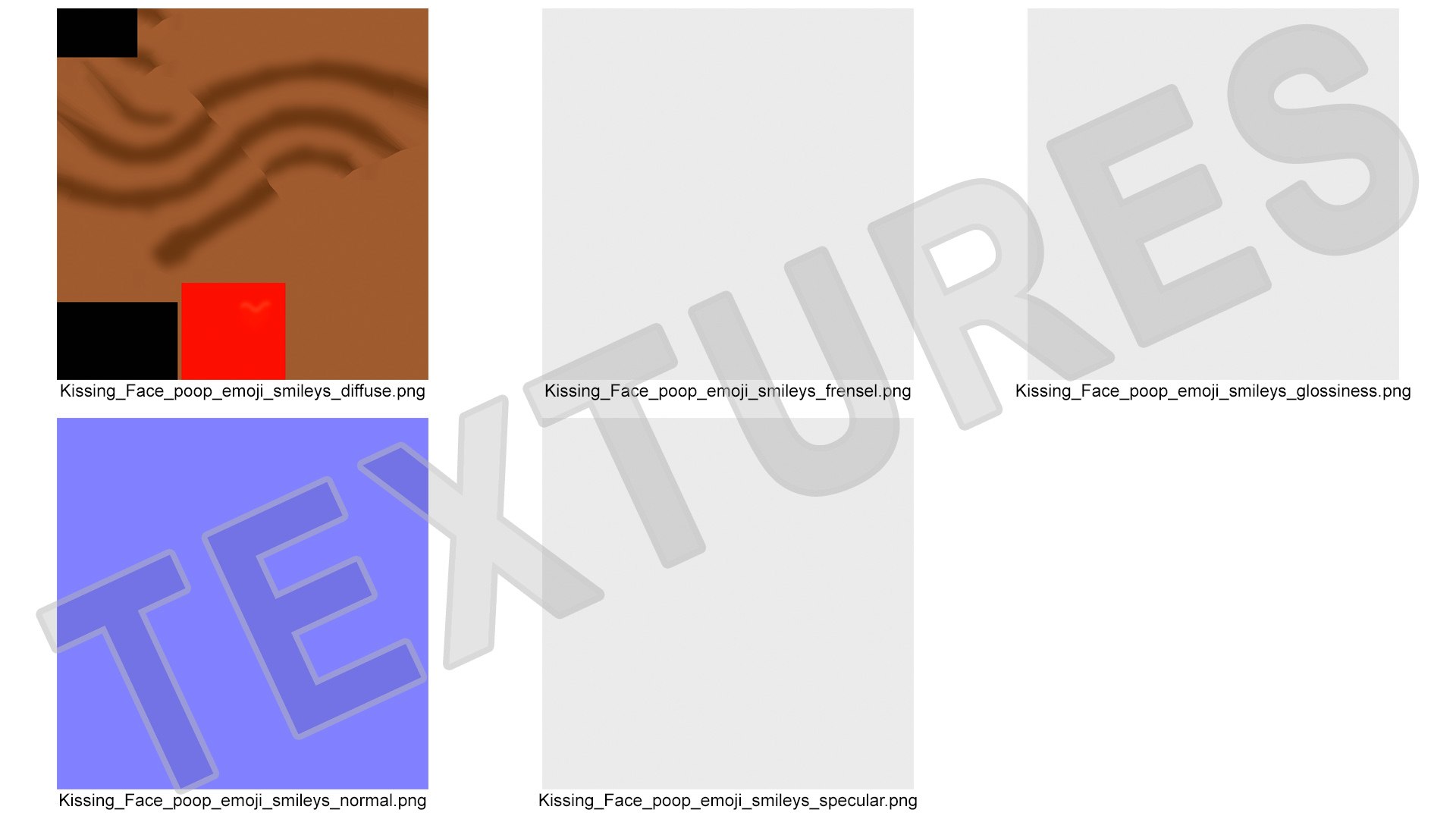 Kissing Face Poop Emoji Smile 3D Model - TurboSquid 1801266