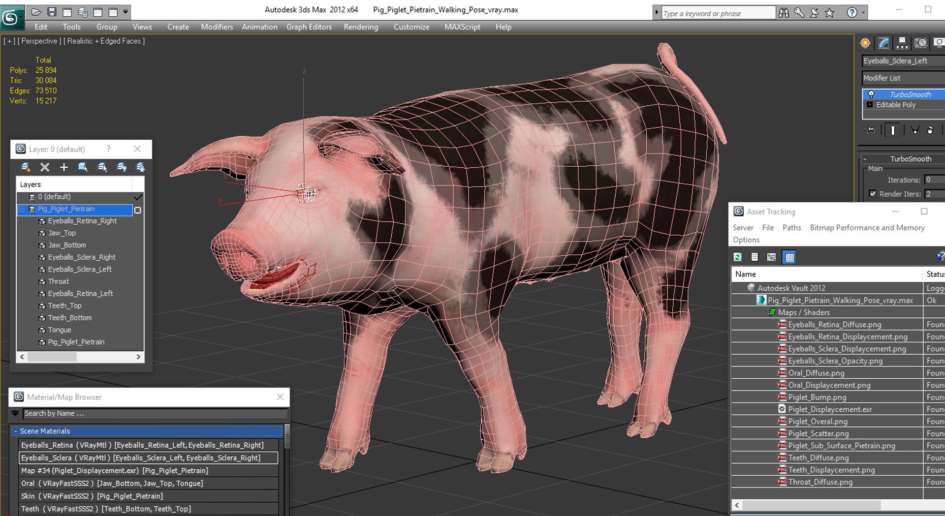 Pig Piglet Pietrain Walking 3D Model - TurboSquid 1355771