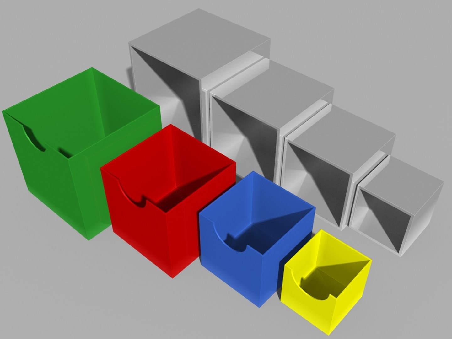 Storage Boxes 3d Model