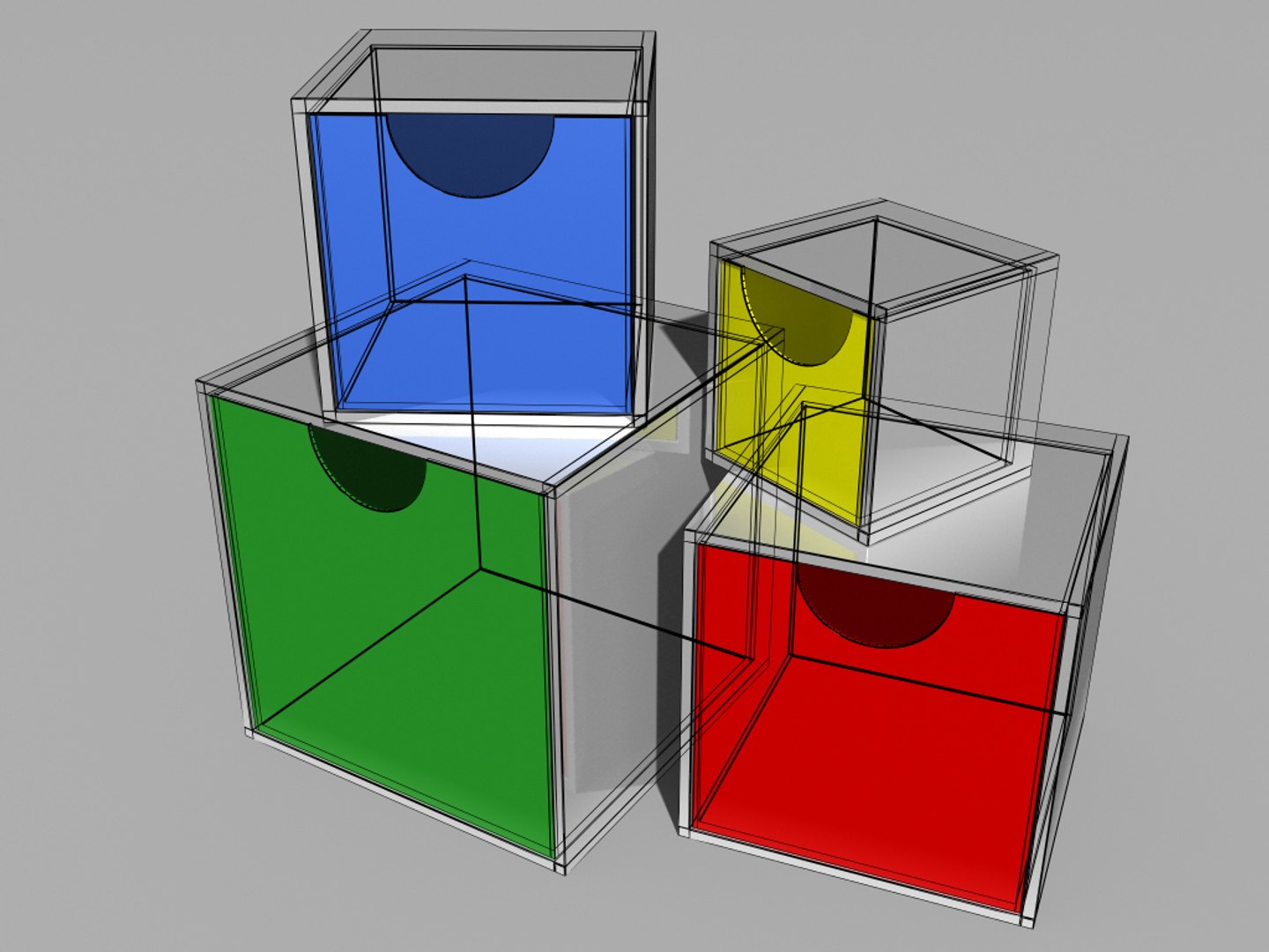 Storage Boxes 3d Model