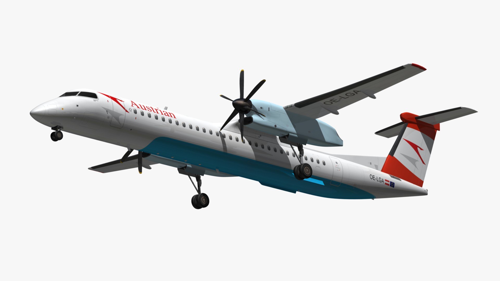 Bombardier Dash Q400 Austrian 3D Model | 1143231 | TurboSquid