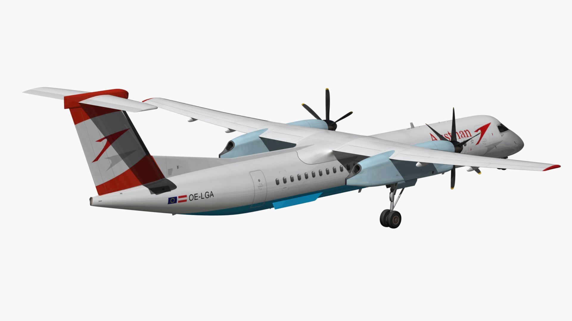 Bombardier Dash Q400 Austrian 3D Model | 1143231 | TurboSquid