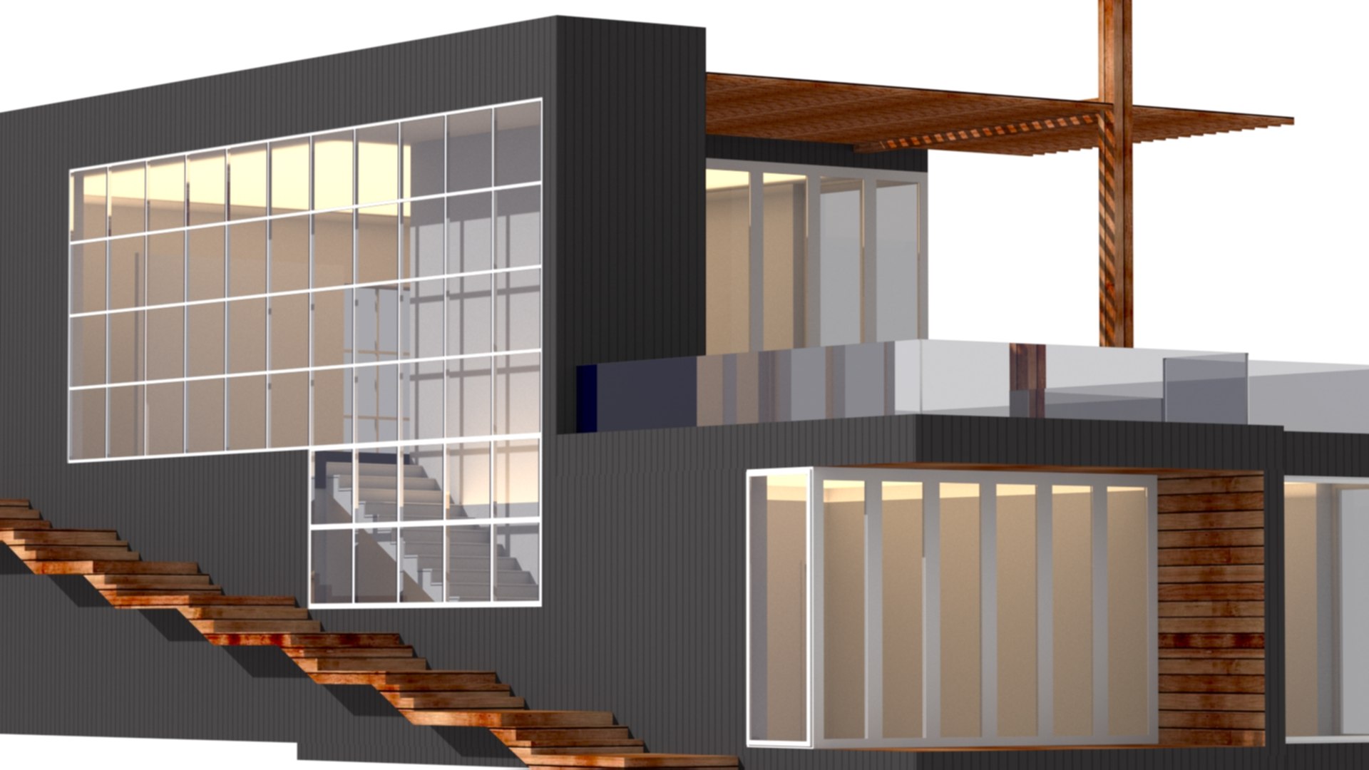 Two-level house with terrace 3D - TurboSquid 1824874