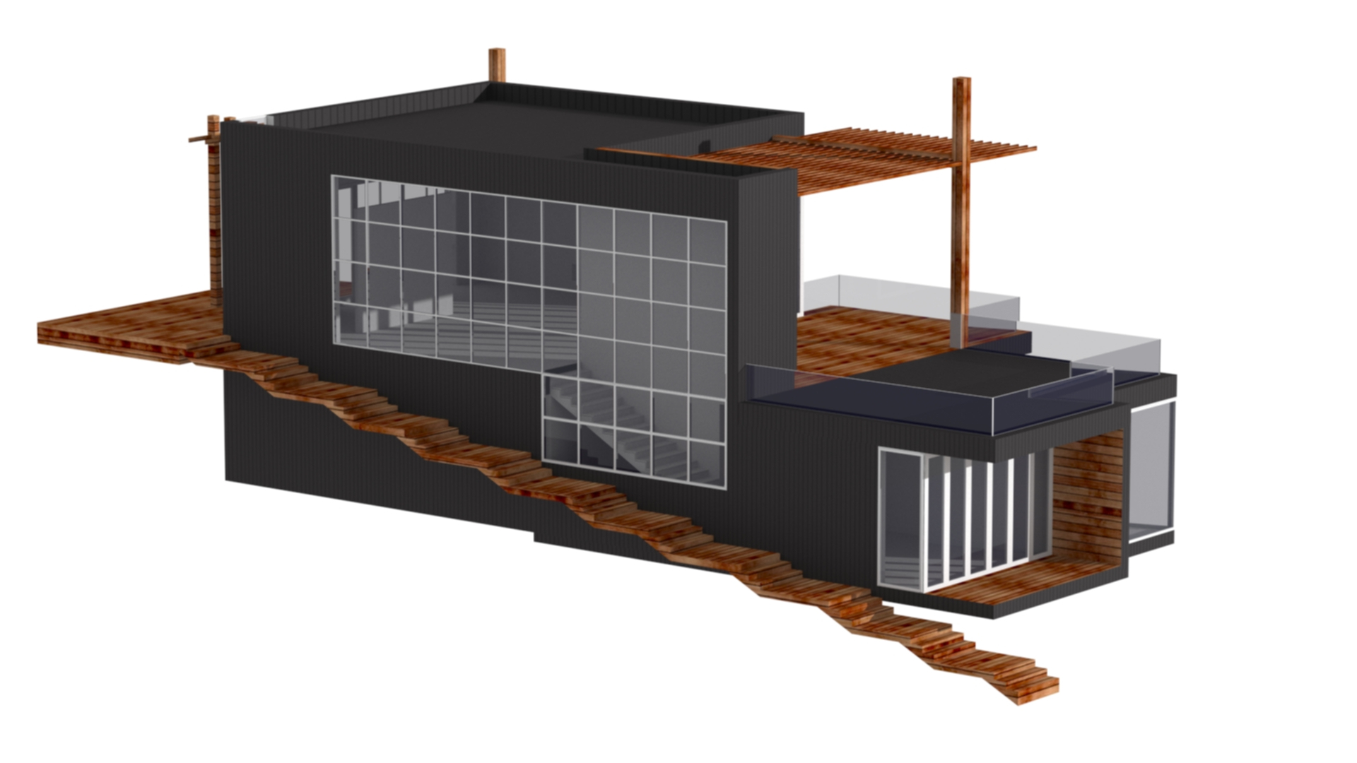 Two-level house with terrace 3D - TurboSquid 1824874