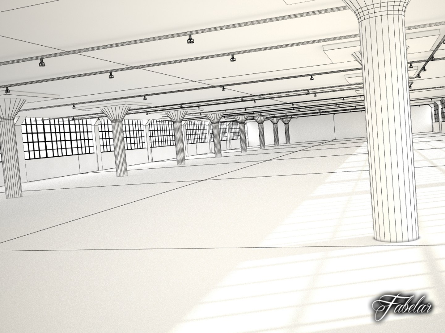 3d Model Garage Environment Render