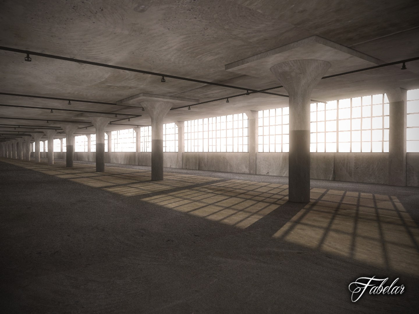 3d Model Garage Environment Render