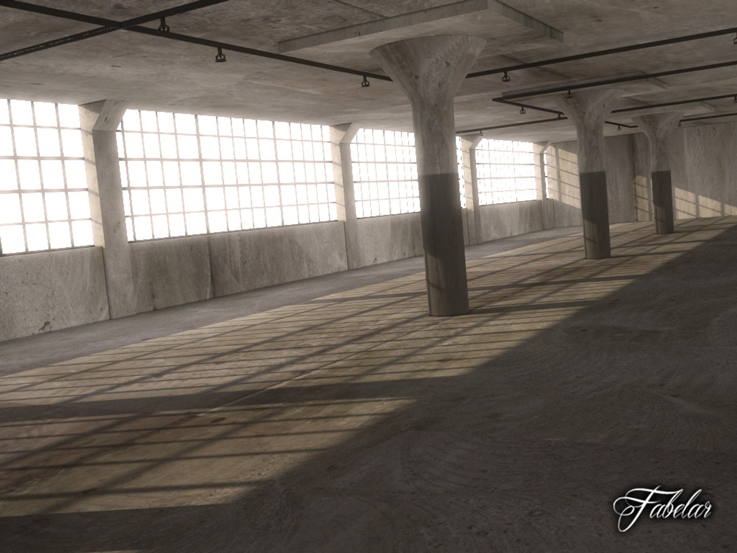 3d Model Garage Environment Render